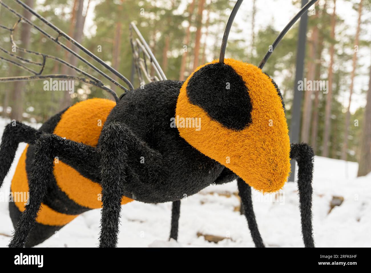 the figure of a huge ant on a children's playground. children's ...