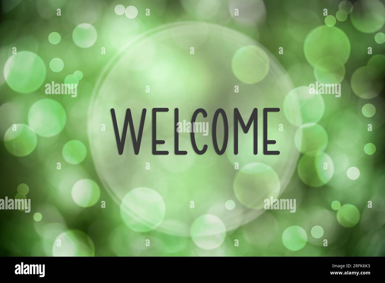 Green Shiny Christmas Background With Text Welcome Stock Photo - Alamy