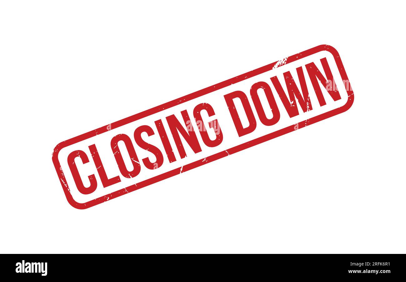 Red closing down sign Cut Out Stock Images & Pictures - Alamy