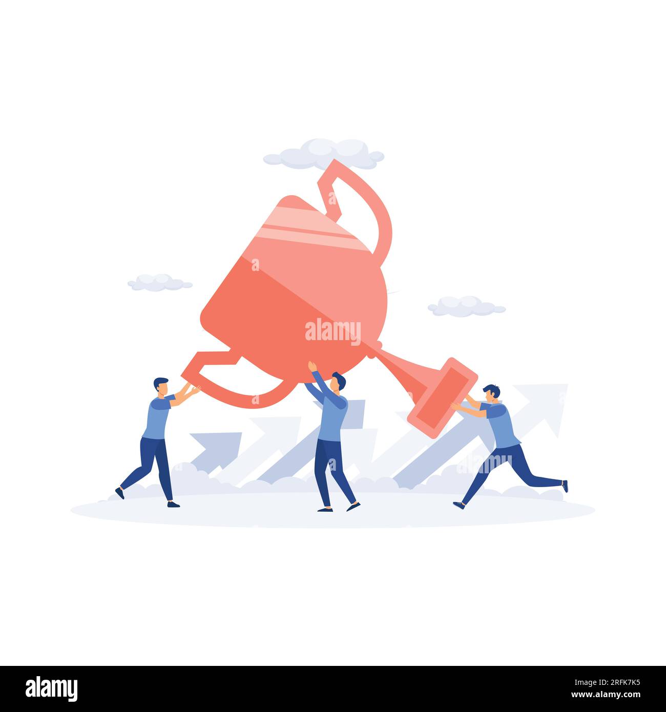 Success team concept, small people celebrate success achievement by ...