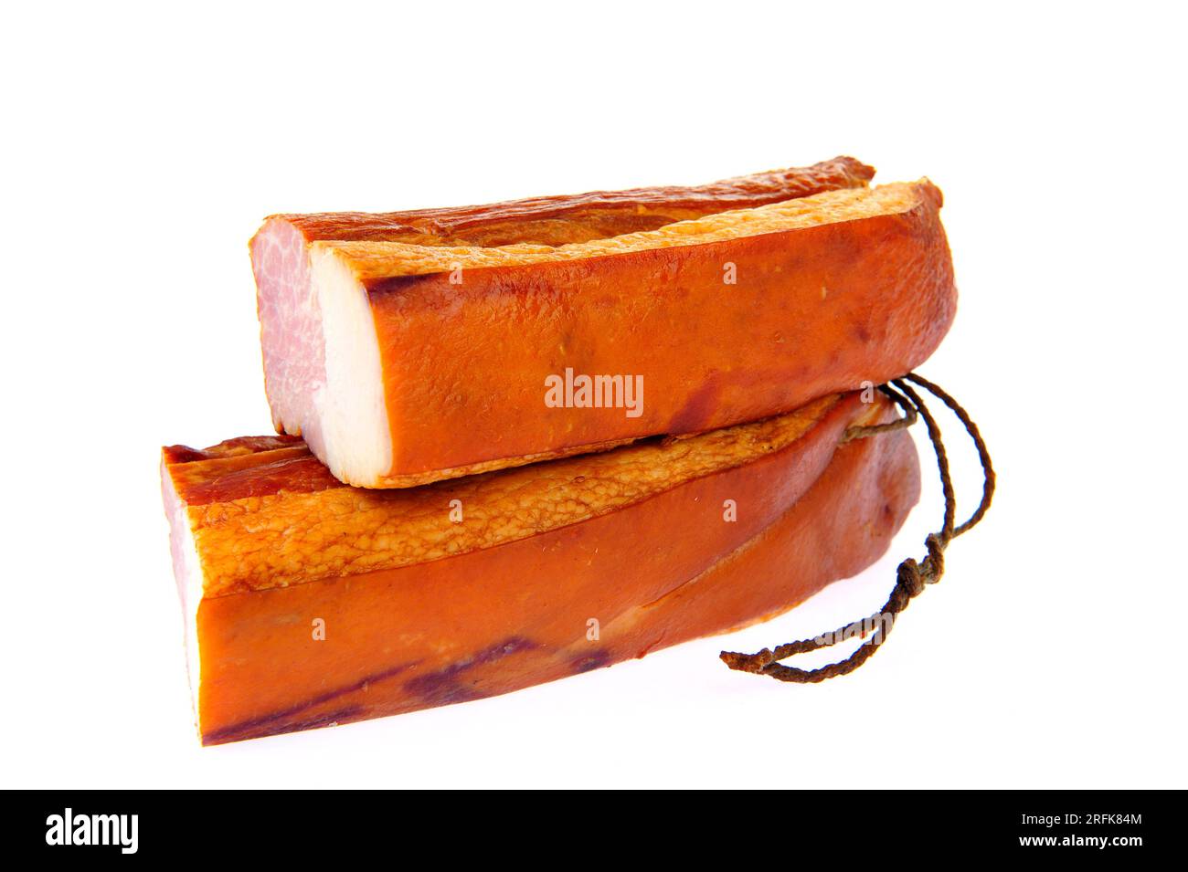 Bacon isolated on a white background Stock Photo - Alamy
