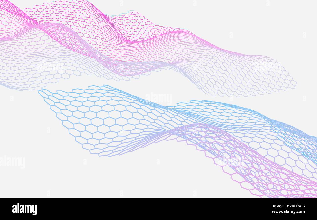 Abstract hexagonal grid background, 3d rendering. Digital drawing Stock ...