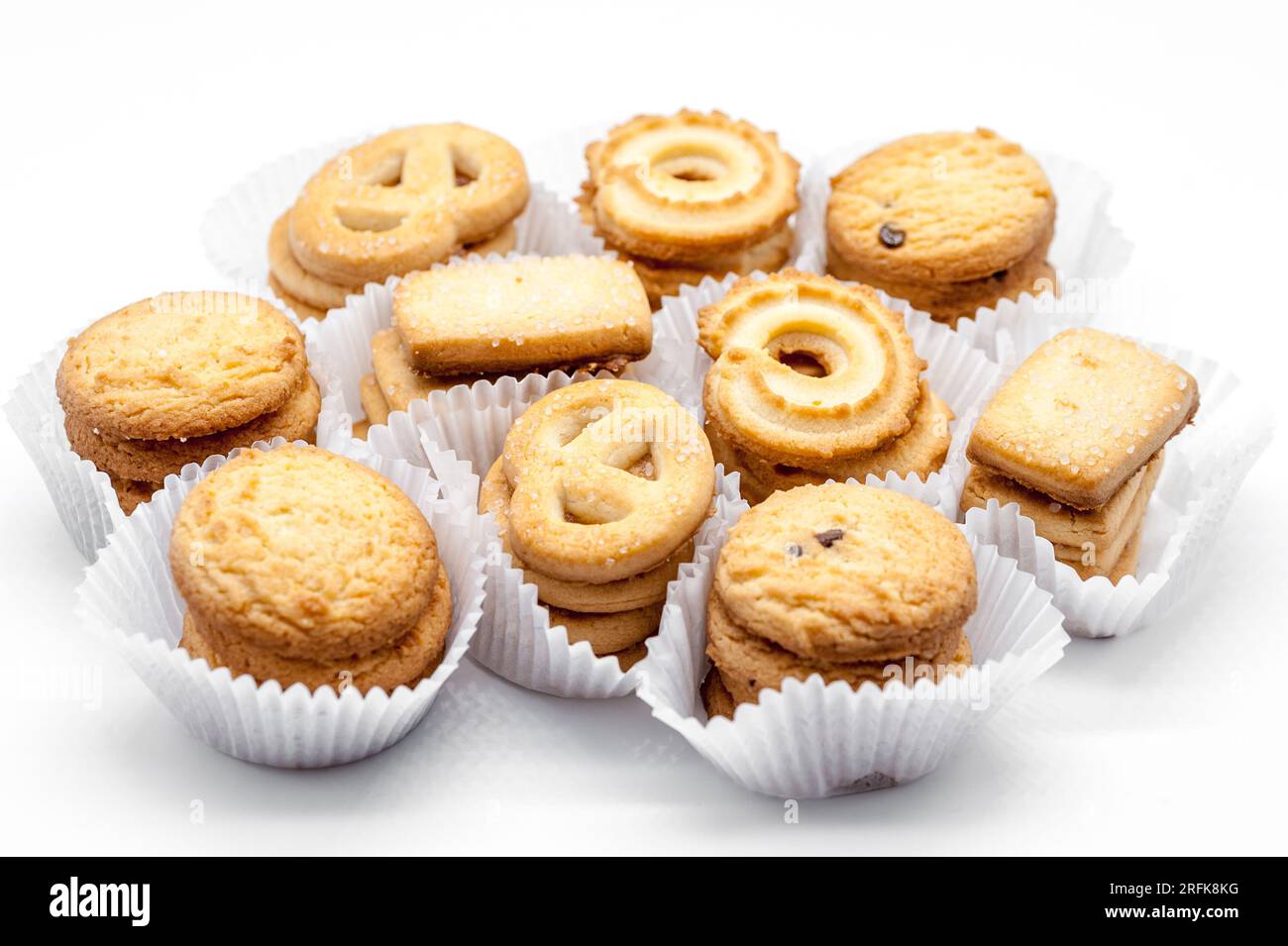 group of assorted cookies on white Stock Photo - Alamy