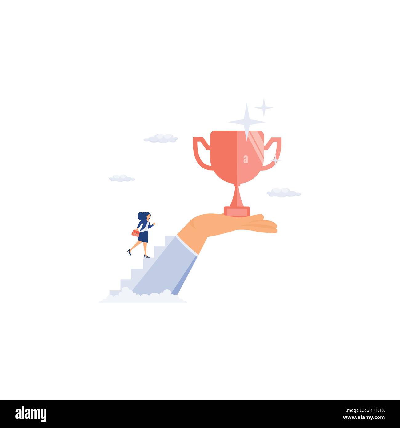 Standing holding trophy achievement holding hands Stock Vector Images ...