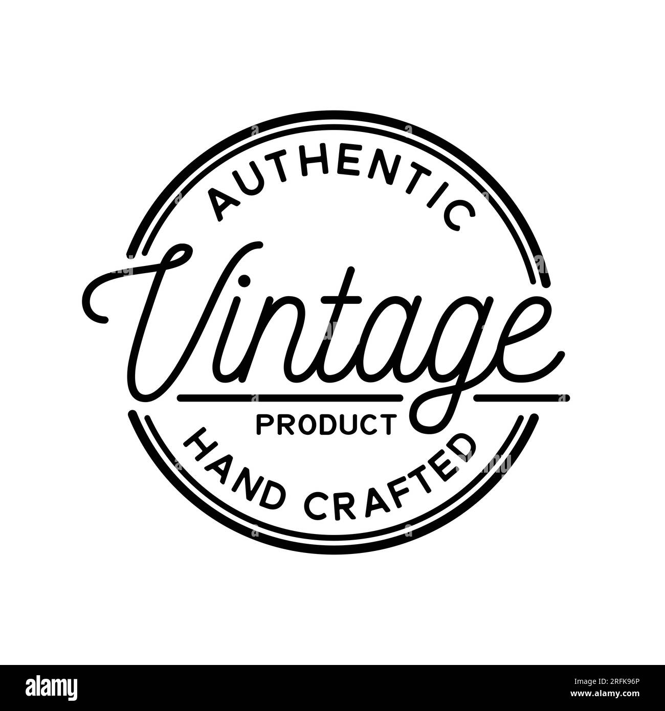 Authentic Vintage Product Design Template. Hand Crafted Stamp Design ...