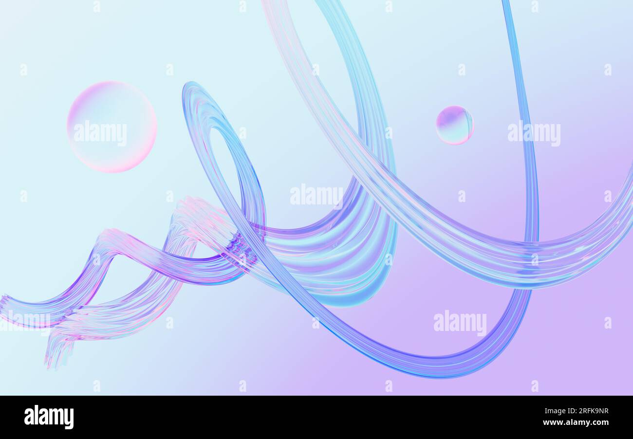 Abstract curve glass background, 3d rendering. Digital drawing Stock ...