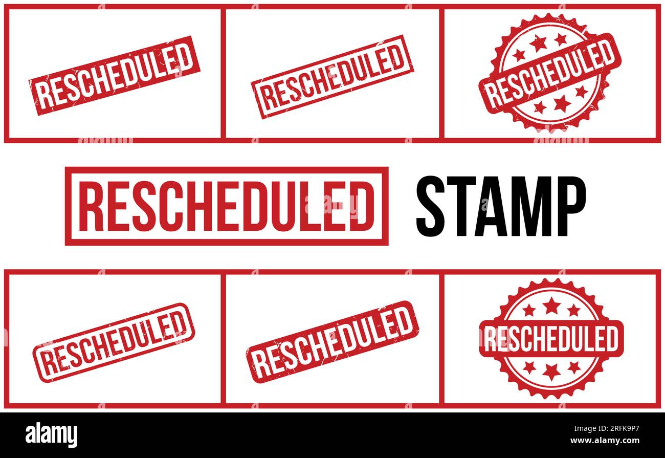 Rescheduled stamp Cut Out Stock Images & Pictures - Alamy