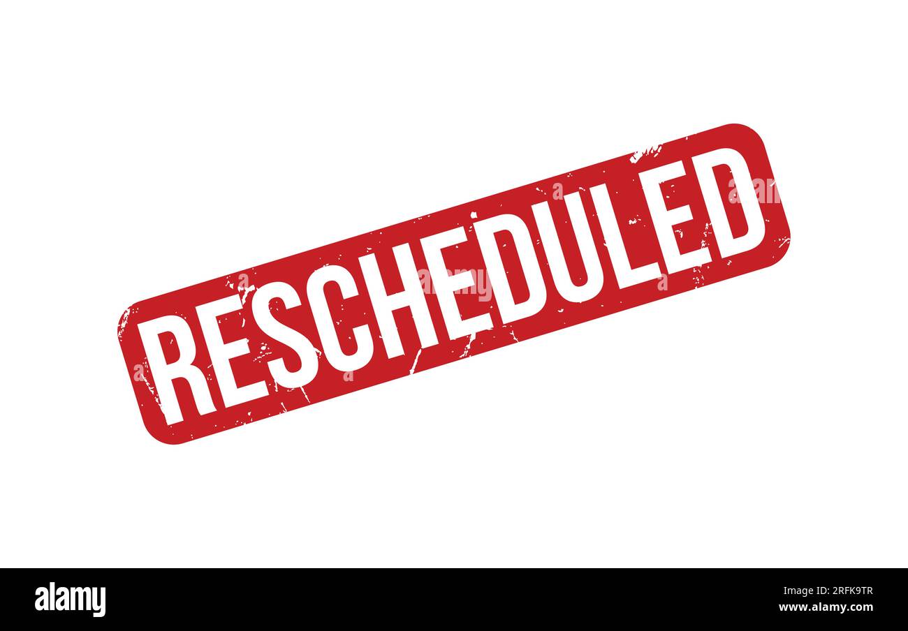 Rescheduled stamp Cut Out Stock Images & Pictures - Alamy