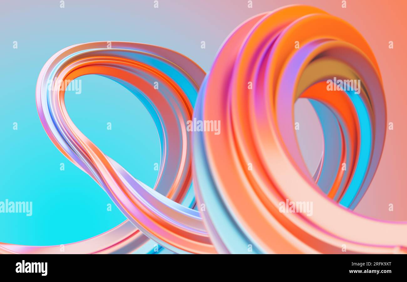 Abstract gradient curve background, 3d rendering. Digital drawing Stock ...