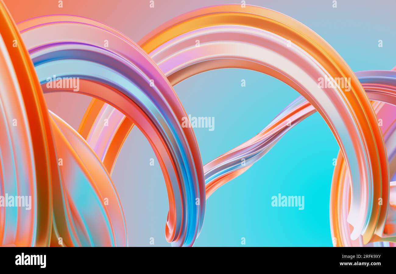 Abstract gradient curve background, 3d rendering. Digital drawing Stock ...