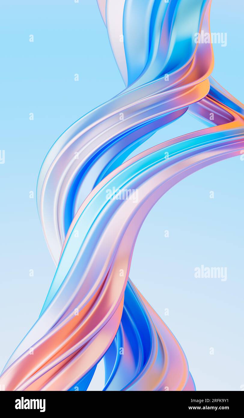 Abstract gradient curve background, 3d rendering. Digital drawing Stock ...