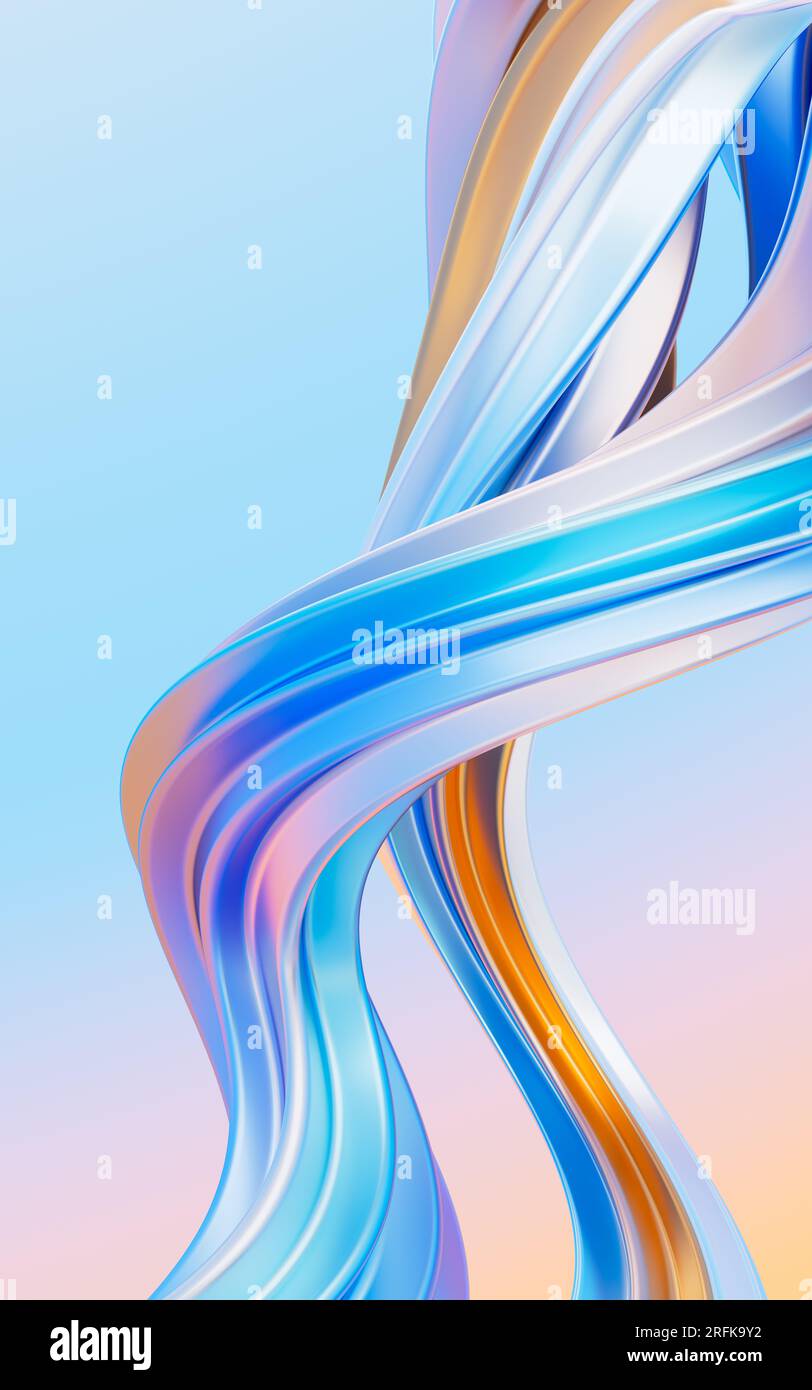 Abstract gradient curve background, 3d rendering. Digital drawing Stock ...