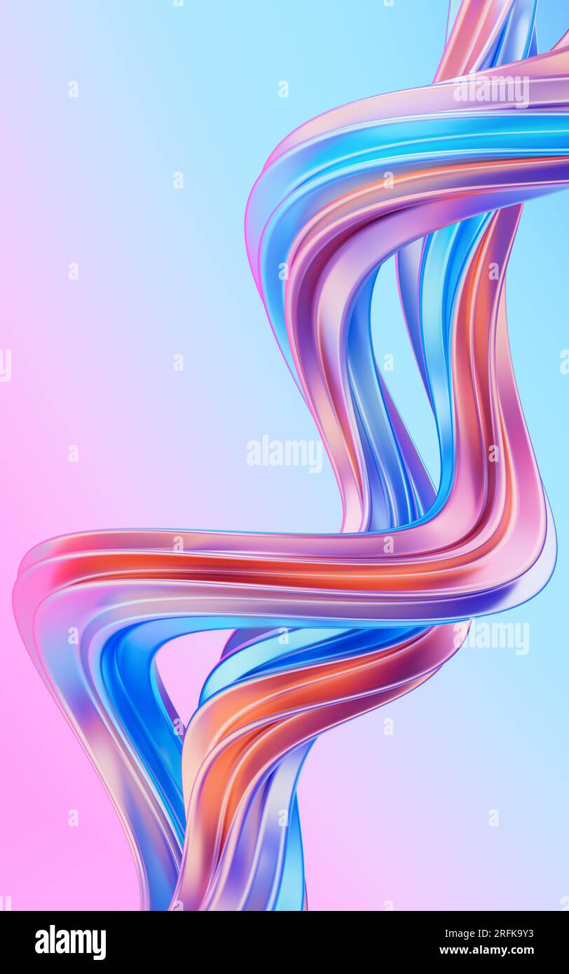 Abstract gradient curve background, 3d rendering. Digital drawing Stock ...