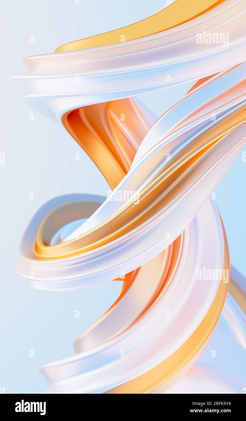Abstract gradient curve background, 3d rendering. Digital drawing Stock ...