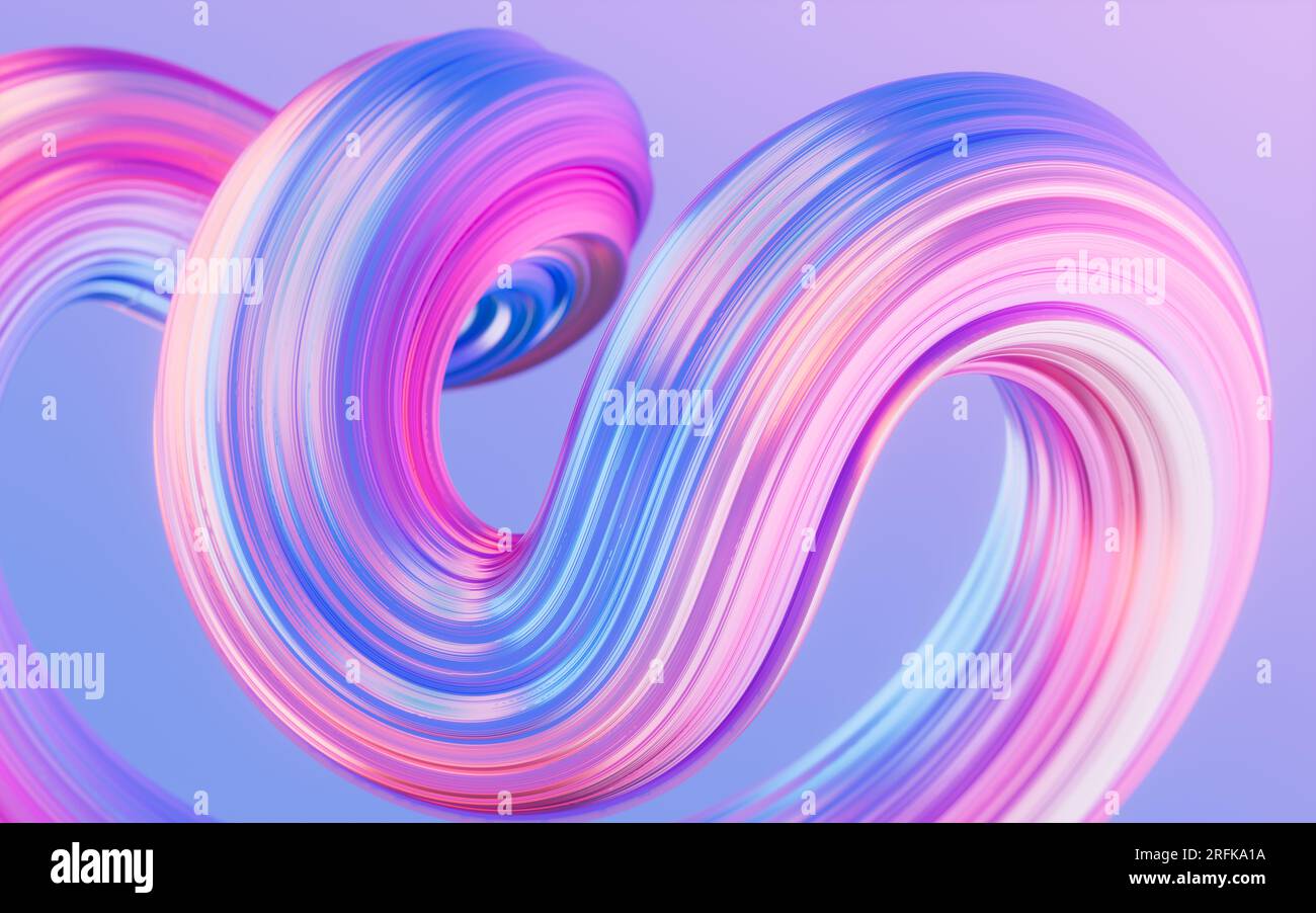 Abstract gradient curve background, 3d rendering. Digital drawing Stock ...