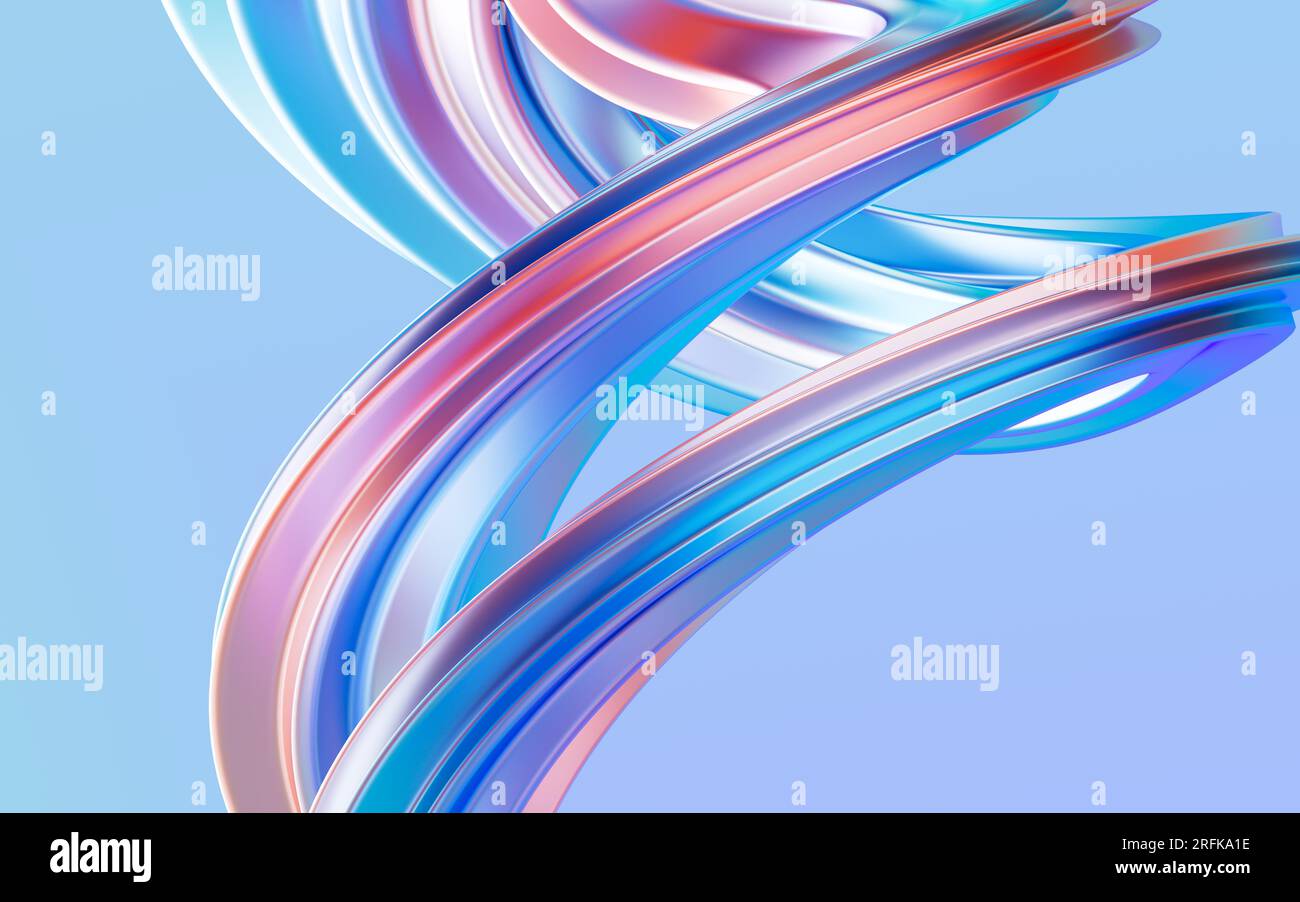 Abstract gradient curve background, 3d rendering. Digital drawing Stock ...