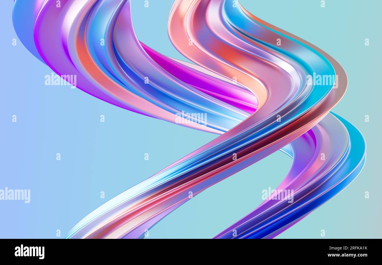 Abstract gradient curve background, 3d rendering. Digital drawing Stock ...