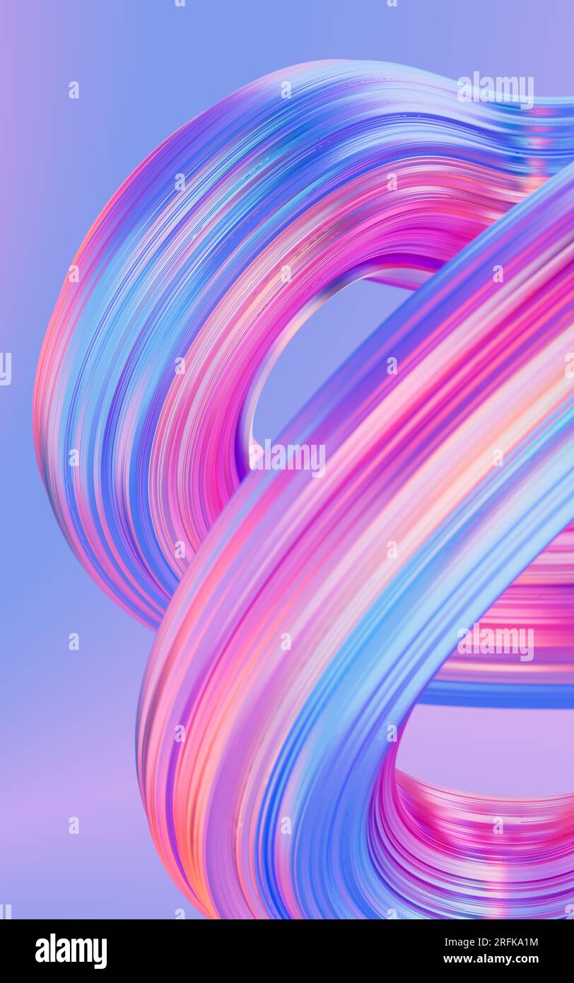 Abstract gradient curve background, 3d rendering. Digital drawing Stock ...