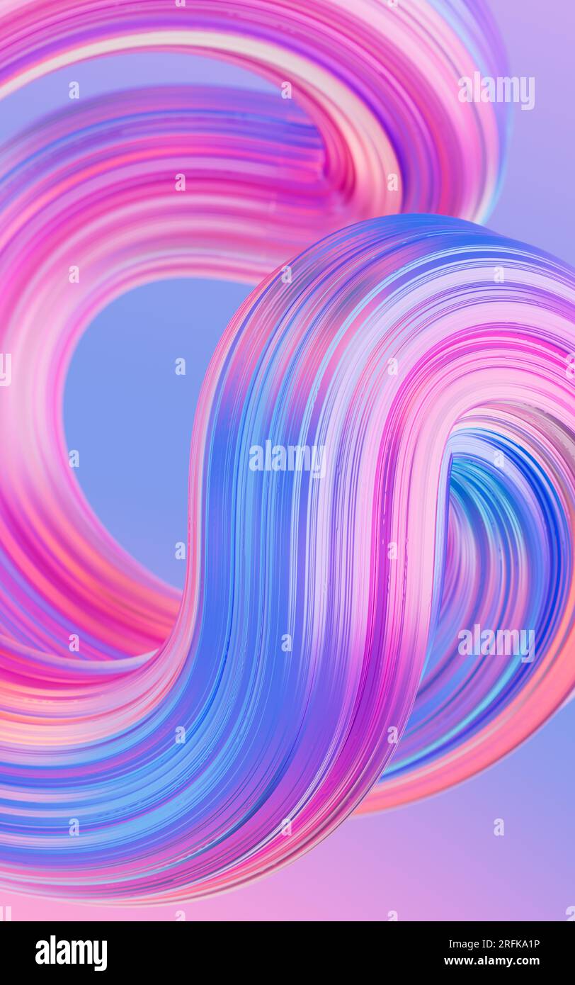 Abstract gradient curve background, 3d rendering. Digital drawing Stock ...