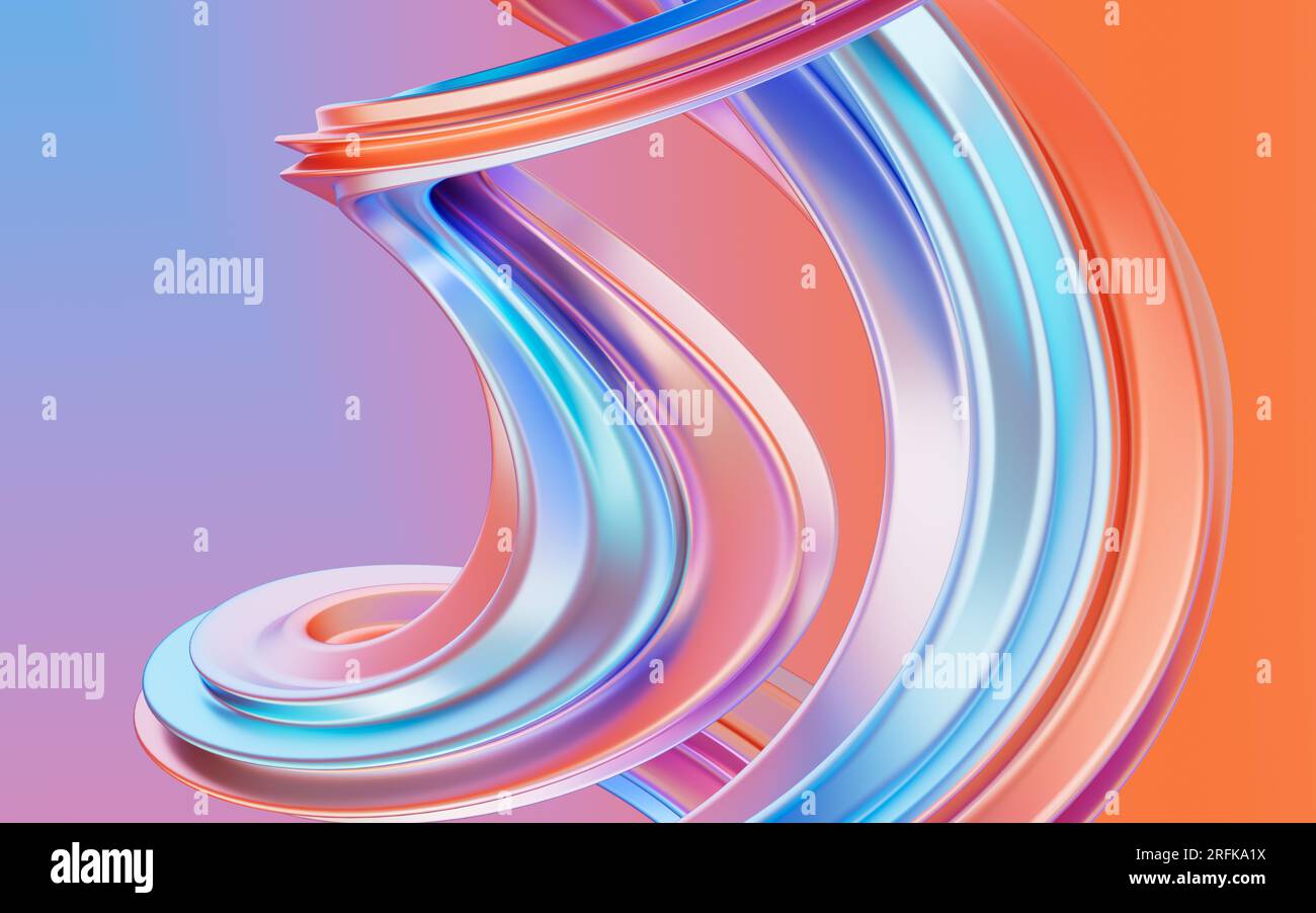 Abstract gradient curve background, 3d rendering. Digital drawing Stock ...