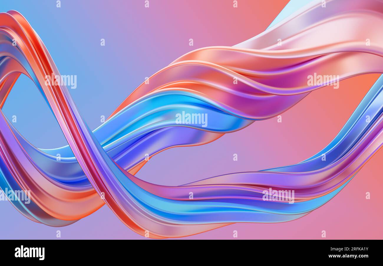 Abstract gradient curve background, 3d rendering. Digital drawing Stock ...