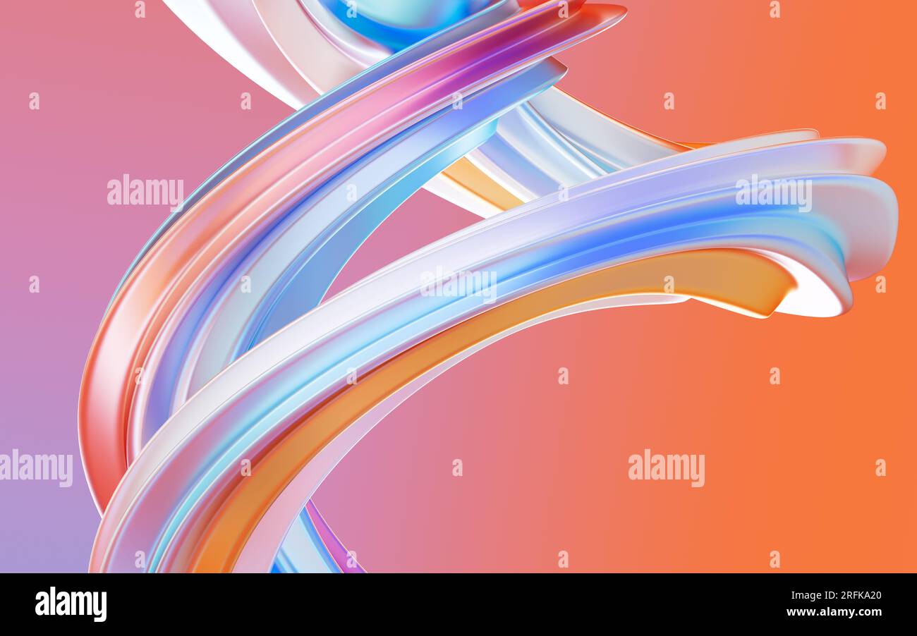 Abstract gradient curve background, 3d rendering. Digital drawing Stock ...