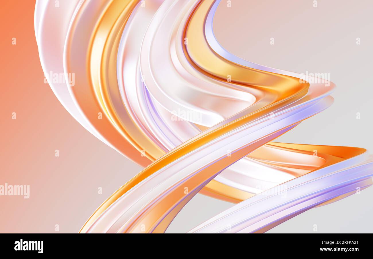 Abstract gradient curve background, 3d rendering. Digital drawing Stock ...