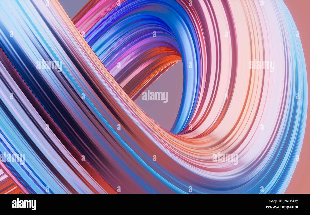 Abstract gradient curve background, 3d rendering. Digital drawing Stock ...