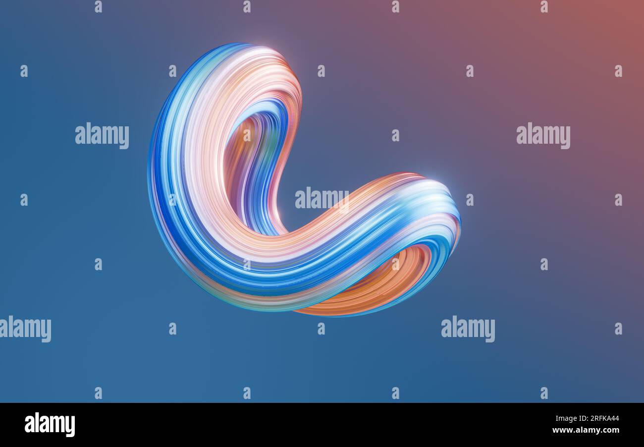 Abstract gradient curve background, 3d rendering. Digital drawing Stock ...