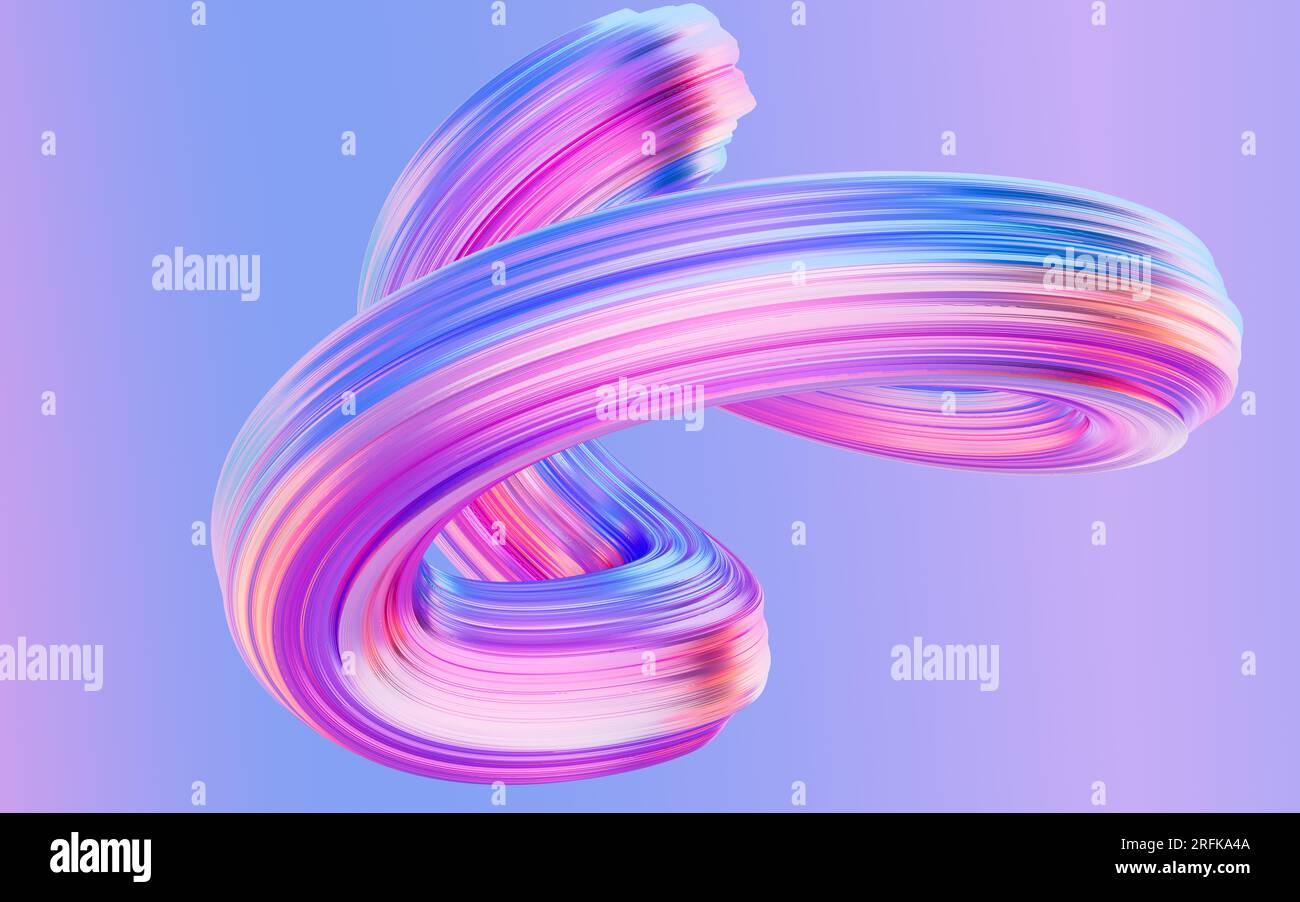 Abstract gradient curve background, 3d rendering. Digital drawing Stock ...