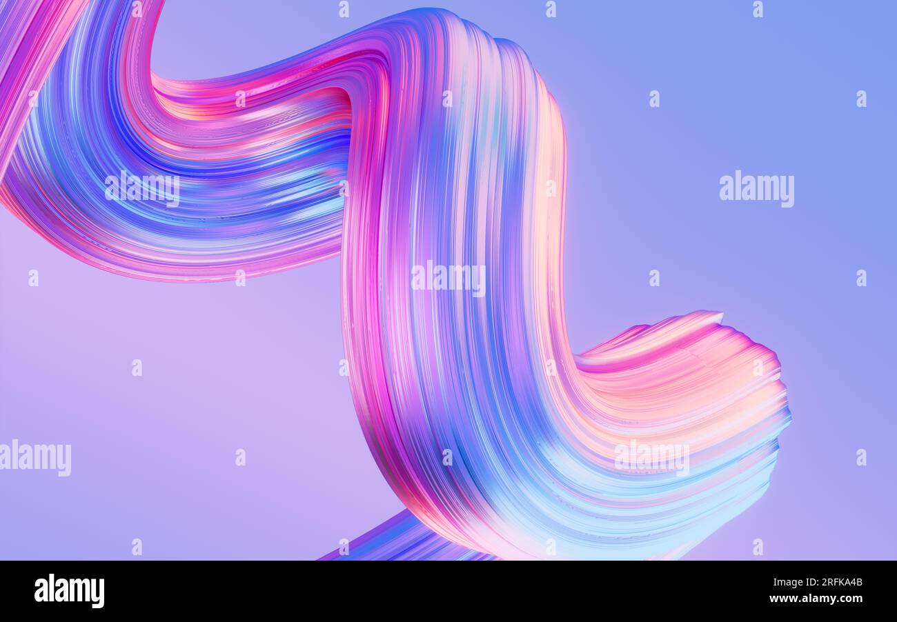 Abstract gradient curve background, 3d rendering. Digital drawing Stock ...
