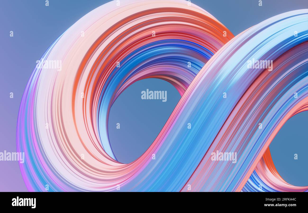 Abstract gradient curve background, 3d rendering. Digital drawing Stock ...