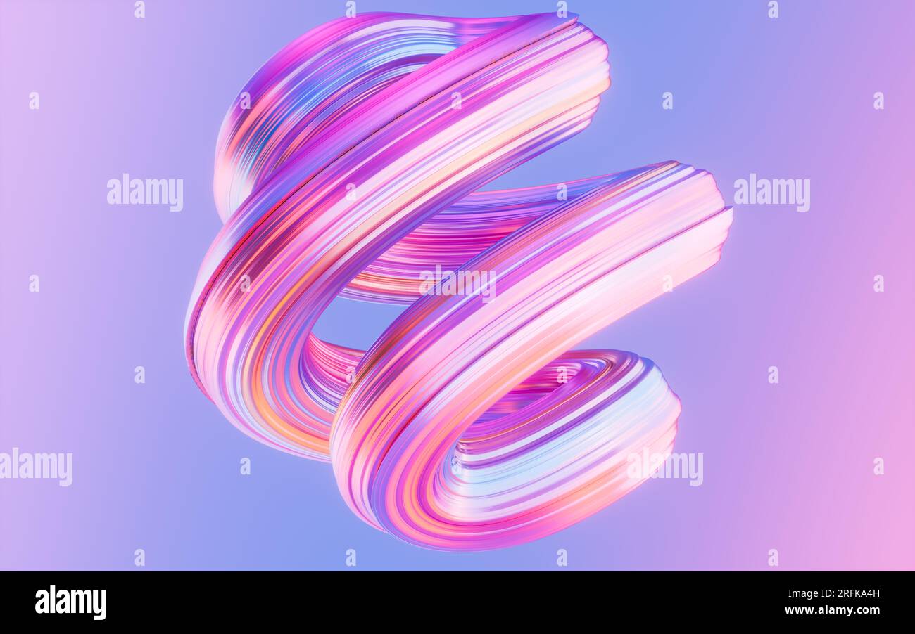 Abstract gradient curve background, 3d rendering. Digital drawing Stock ...