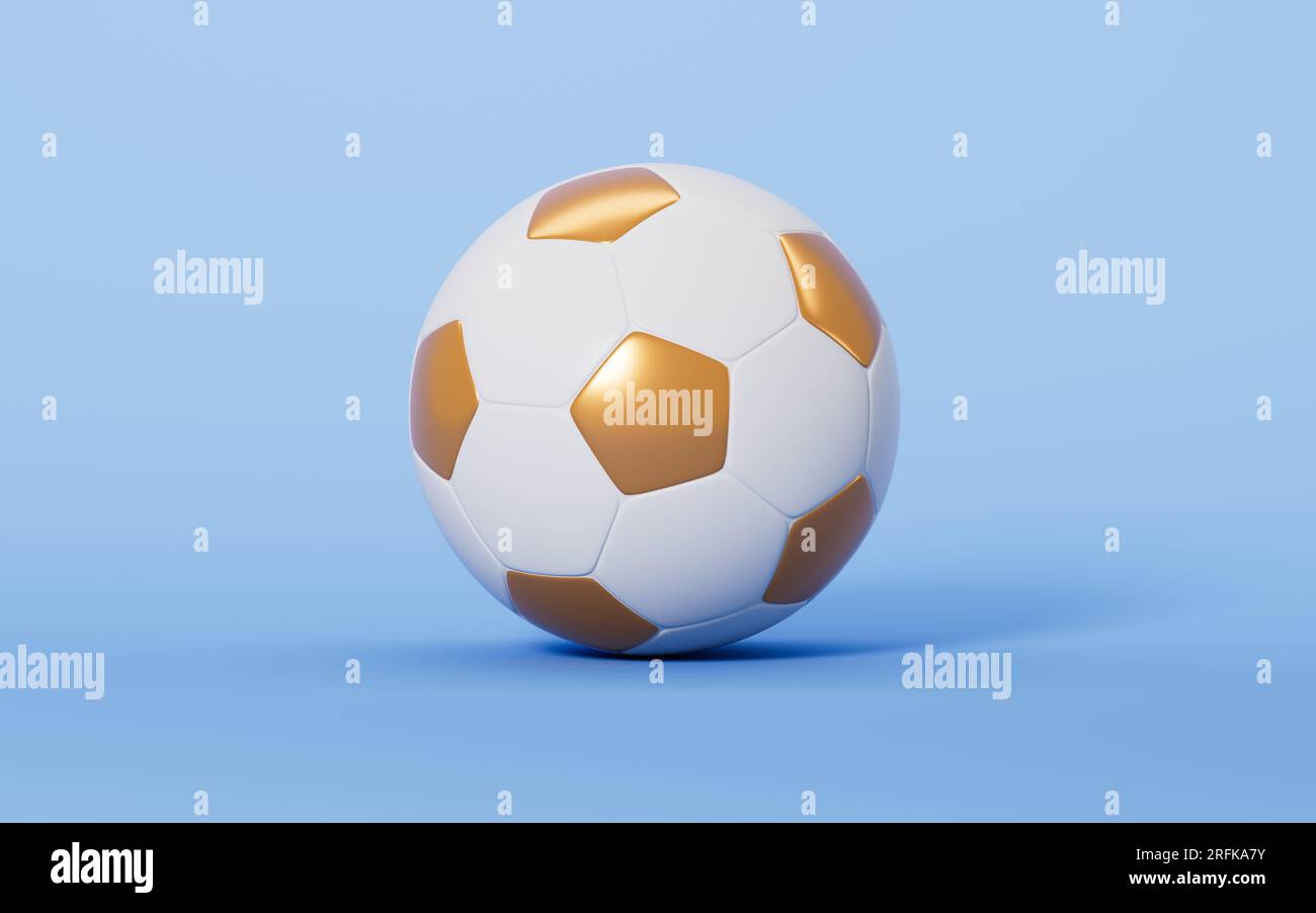 Cartoon football in the green background, 3d rendering. Digital drawing ...