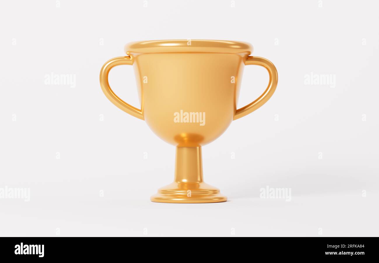 Gold trophy model, 3d rendering. Digital drawing Stock Photo - Alamy