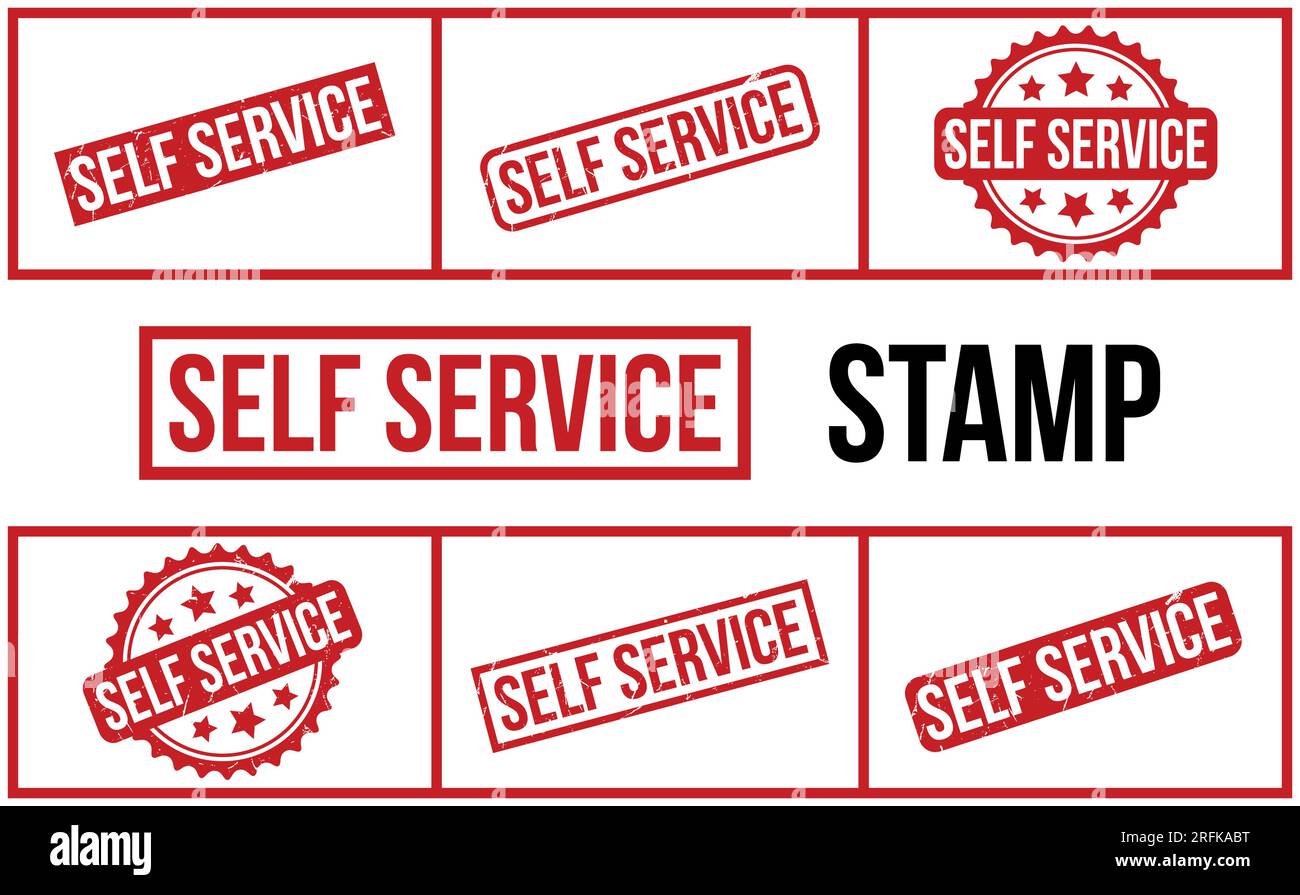 Self Service Rubber Stamp Set Vector Stock Vector Image & Art - Alamy