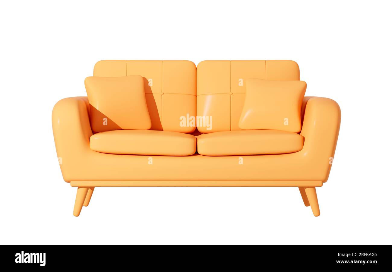 Yellow sofa model, 3d rendering. Digital drawing Stock Photo - Alamy