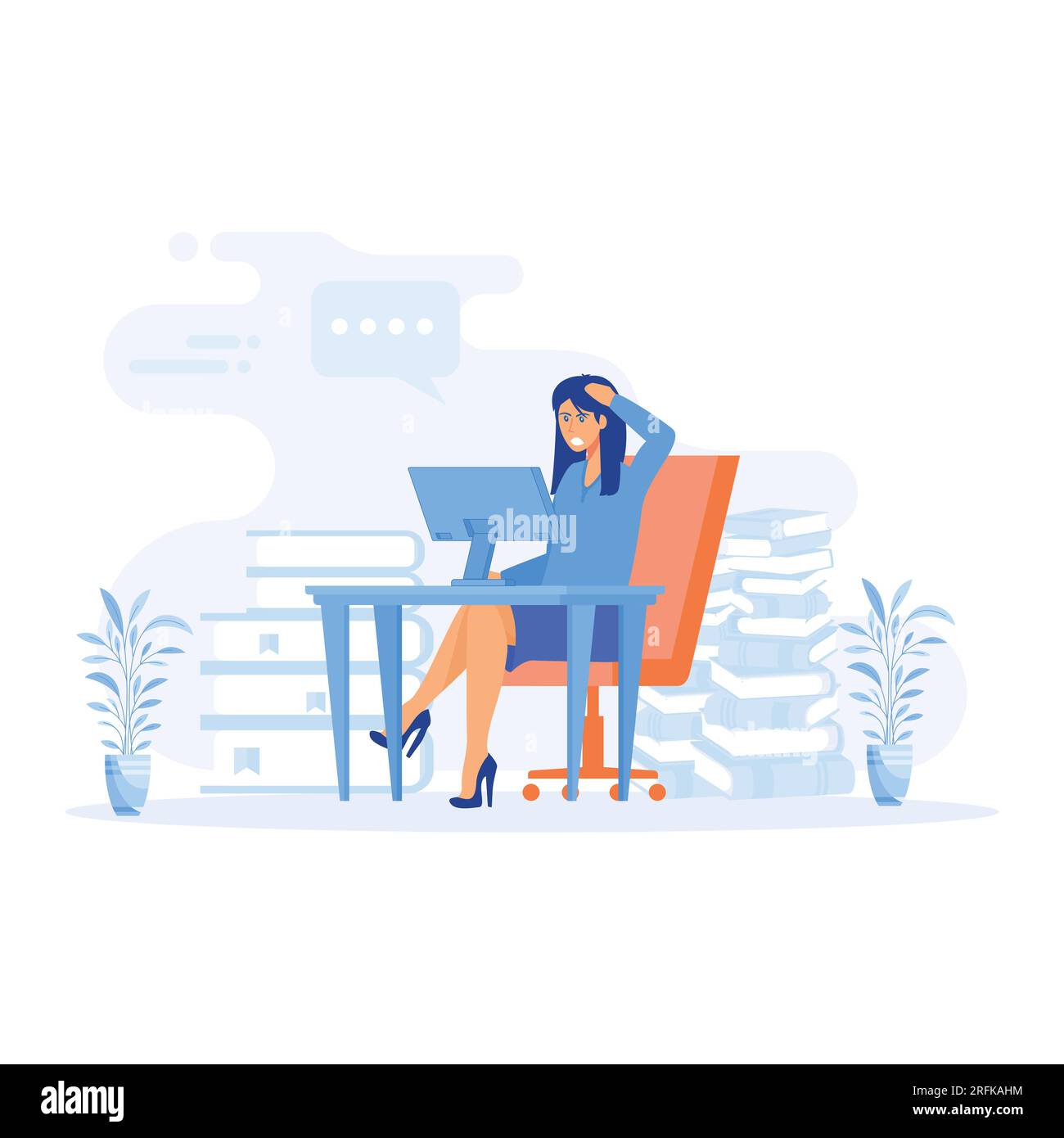 Female desk paperwork Stock Vector Images - Alamy