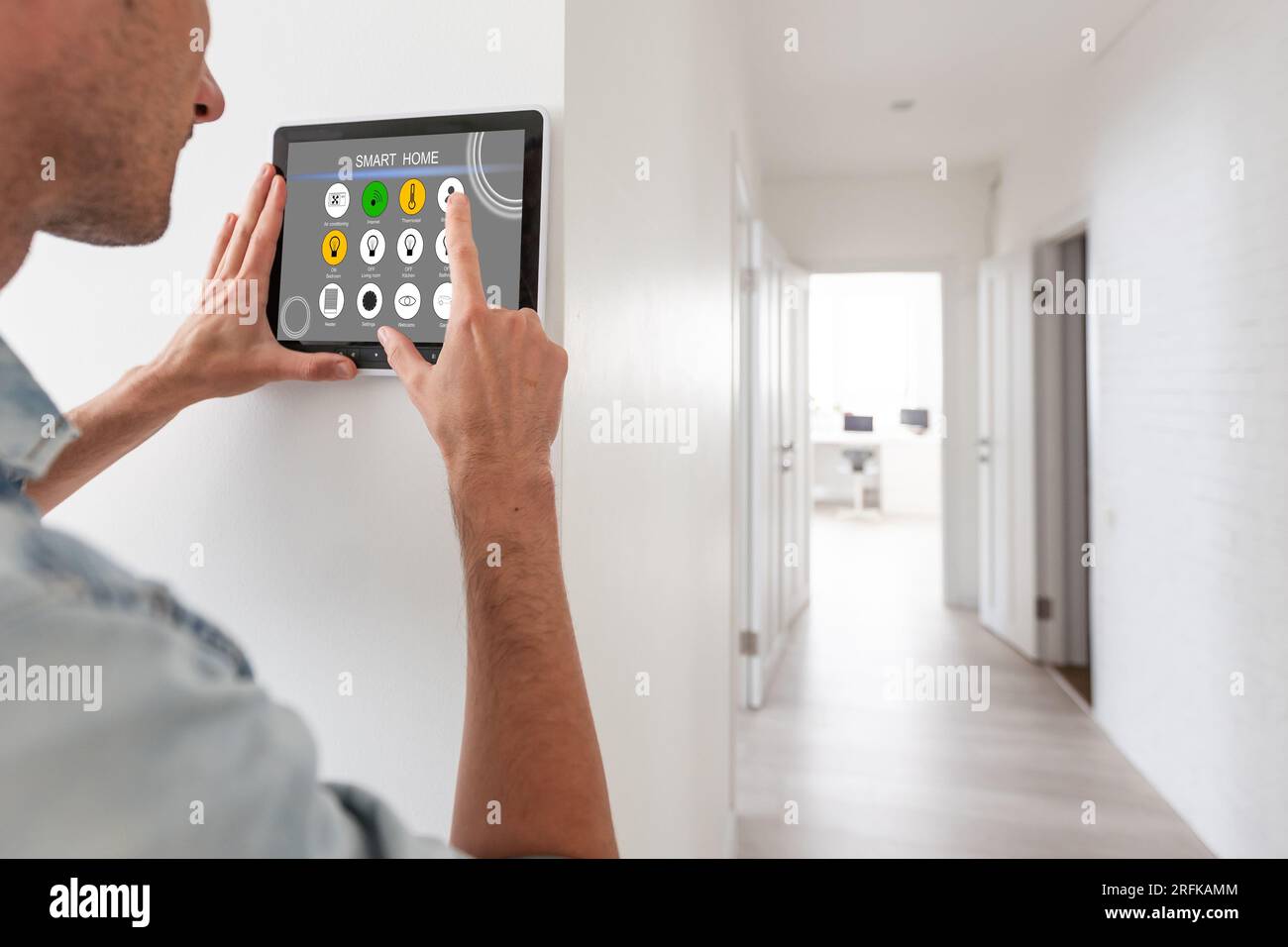 A tablet with smart home screen Stock Photo - Alamy
