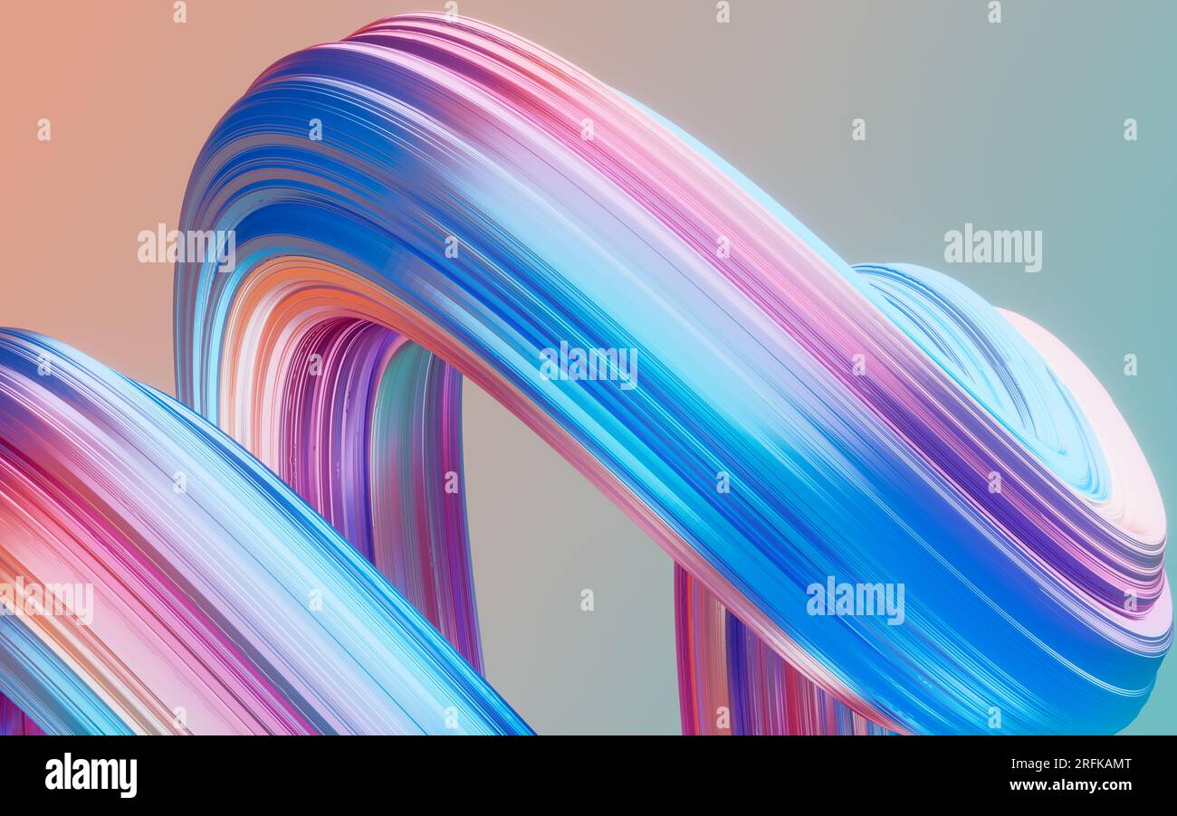 Abstract gradient curve background, 3d rendering. Digital drawing Stock ...