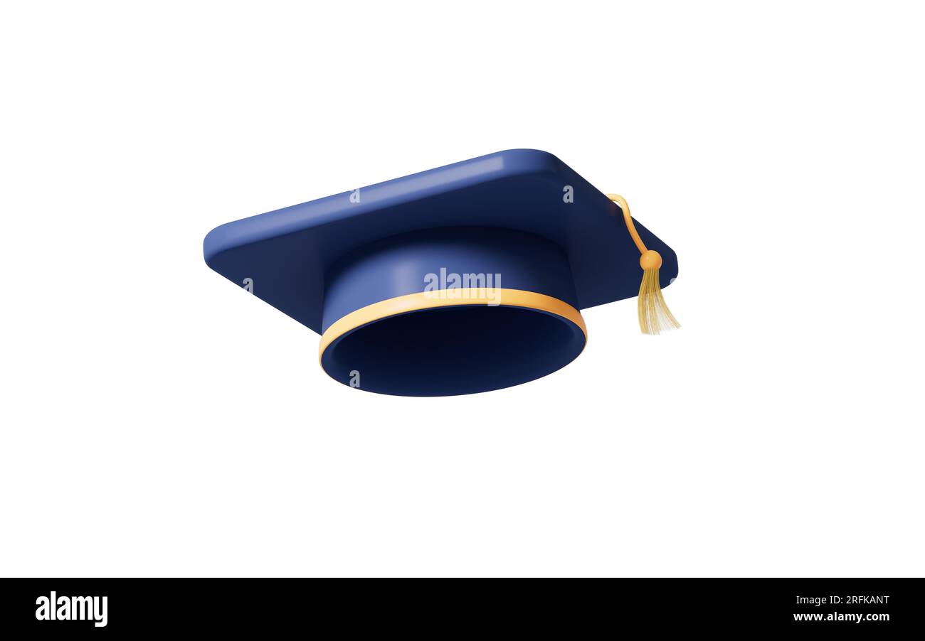 Graduate high school, college or university cap isolated on the white ...