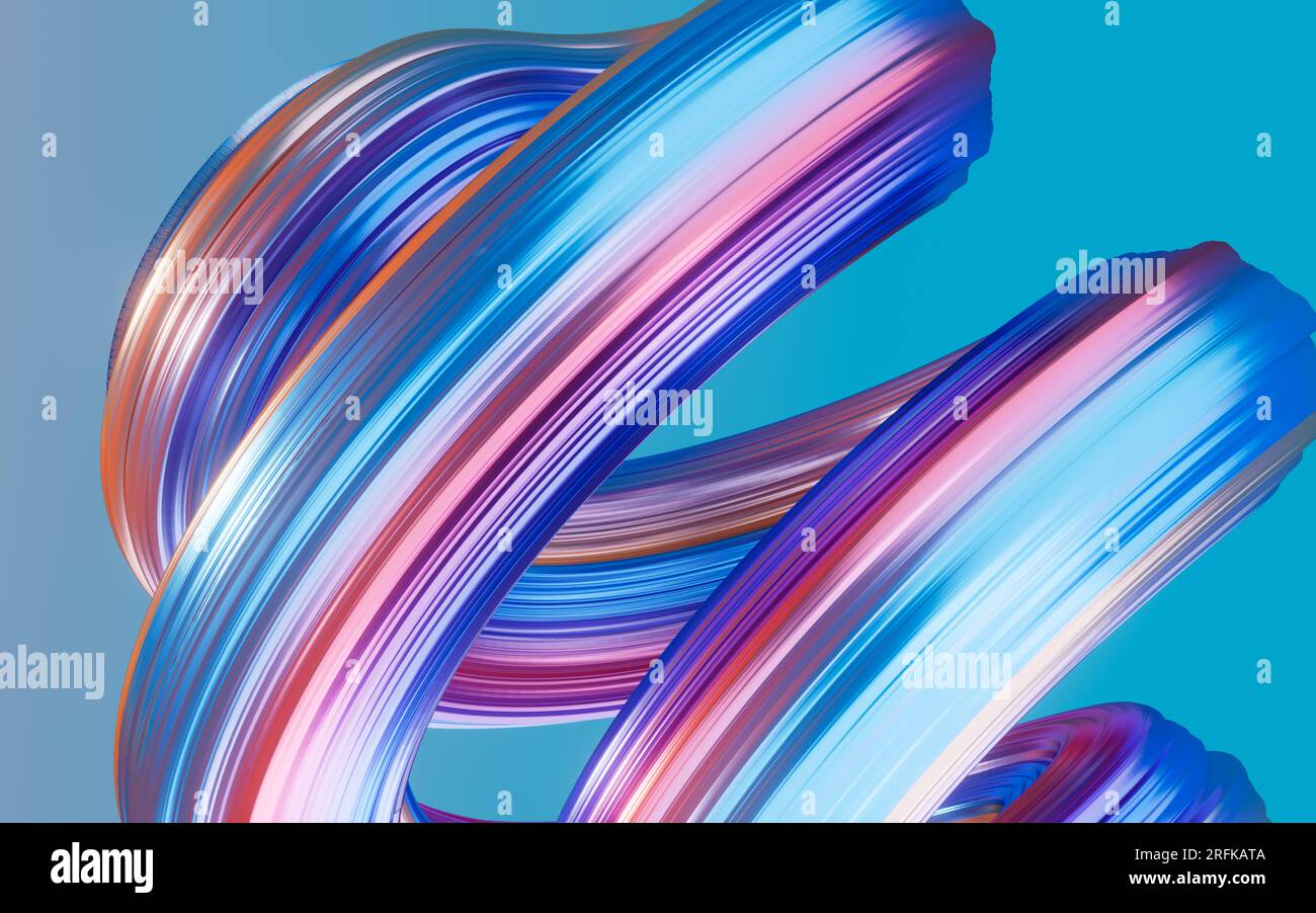 Abstract gradient curve background, 3d rendering. Digital drawing Stock ...