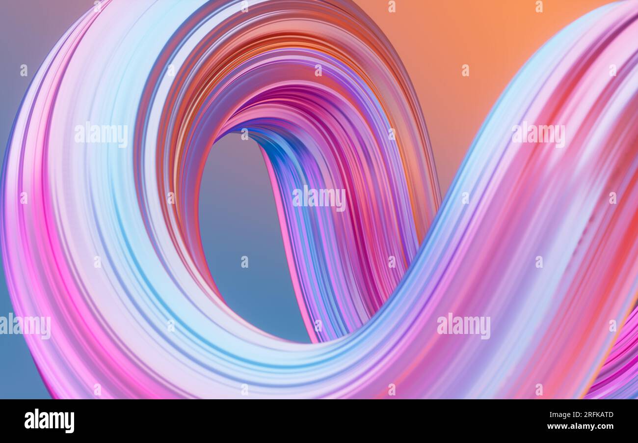 Abstract gradient curve background, 3d rendering. Digital drawing Stock ...