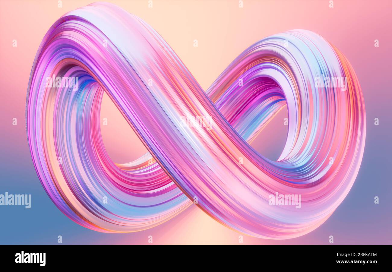 Abstract gradient curve background, 3d rendering. Digital drawing Stock ...
