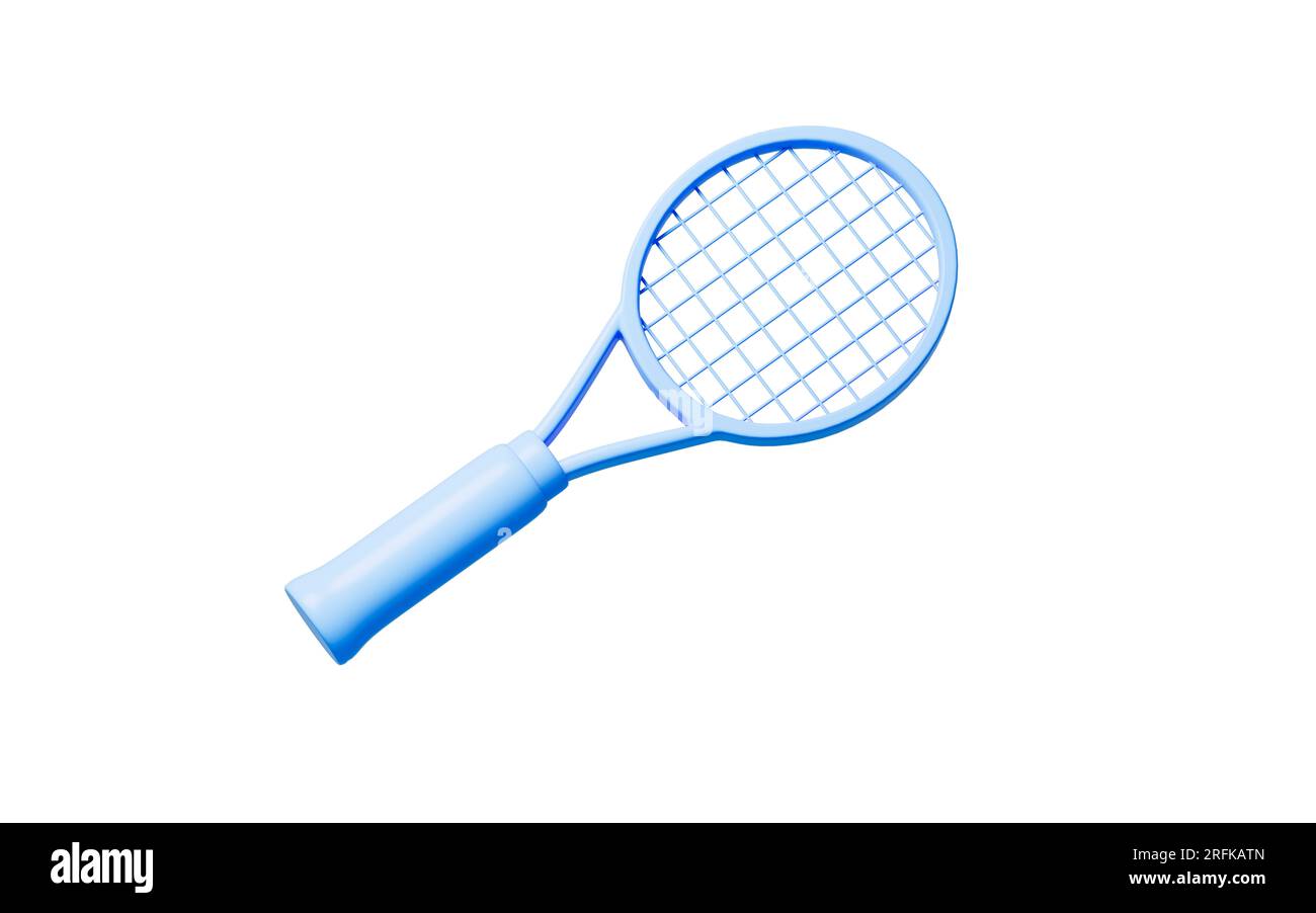 Cartoon tennis and tennis racquet, 3d rendering. Digital drawing Stock ...