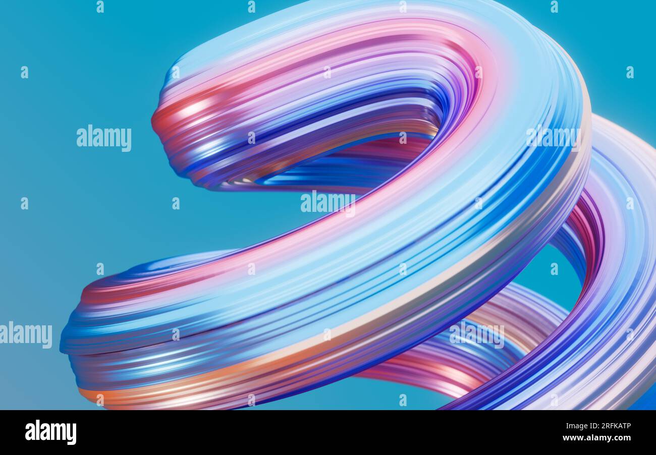 Abstract gradient curve background, 3d rendering. Digital drawing Stock ...