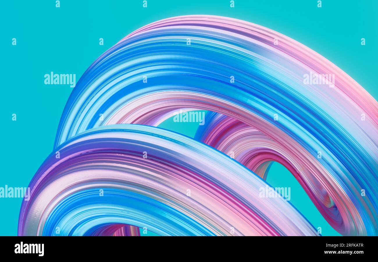 Abstract gradient curve background, 3d rendering. Digital drawing Stock ...
