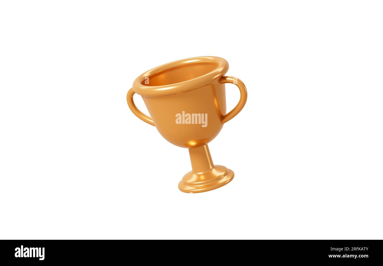 Gold trophy model, 3d rendering. Digital drawing Stock Photo - Alamy