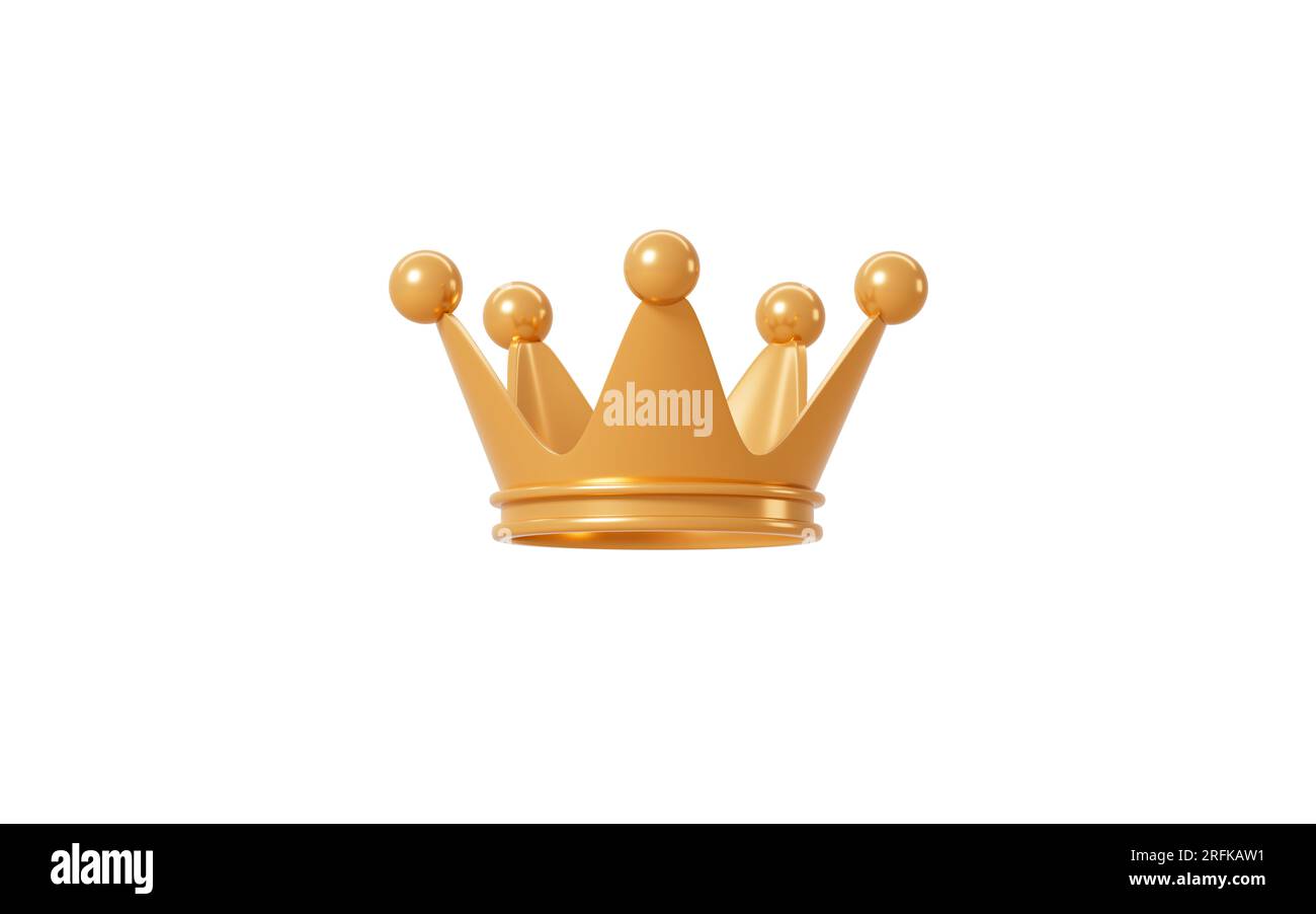 Cartoon crown in the white background, 3d rendering. Digital drawing ...