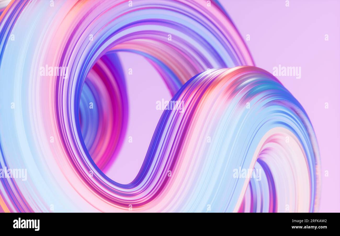 Abstract gradient curve background, 3d rendering. Digital drawing Stock ...